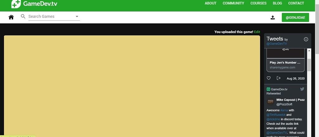 Uploading game problem - Ask - GameDev.tv