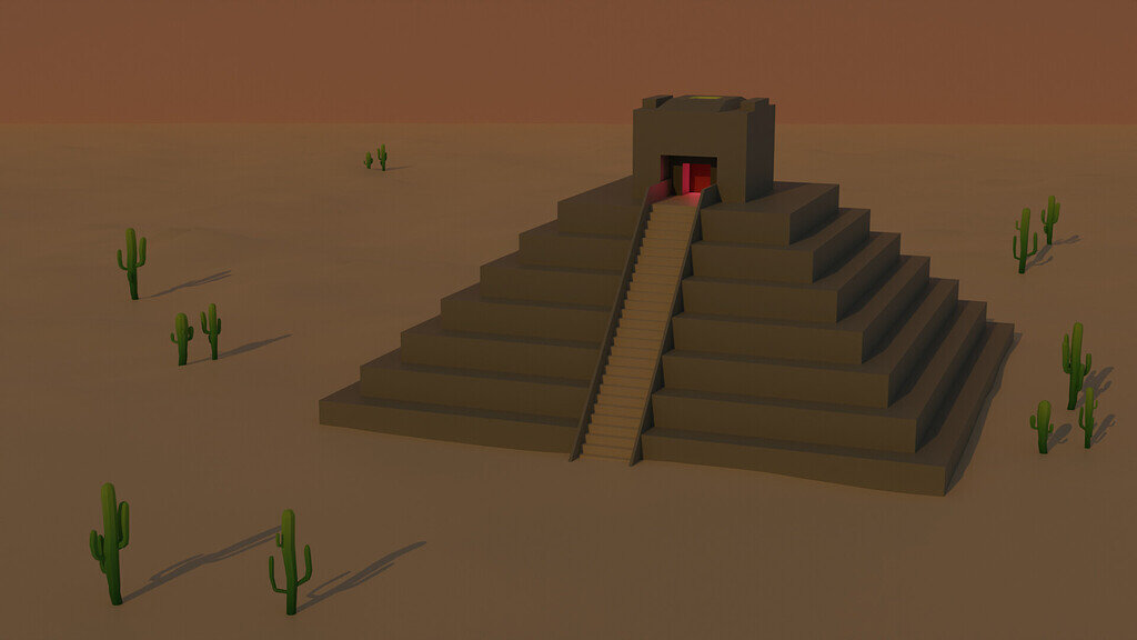 Section 2 challenge - mayan pyramid with custom cacti - Show - GameDev.tv