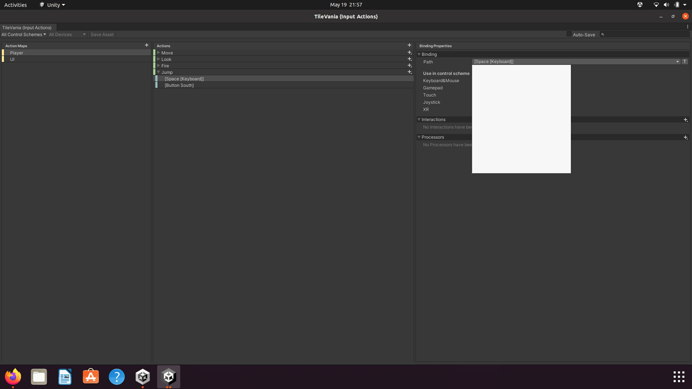 Input System Binding Properties Path dropdown not appearing - Ask - GameDev.tv