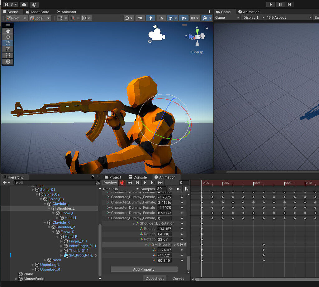 Impossible to modify dummy animation itself? - Ask - GameDev.tv
