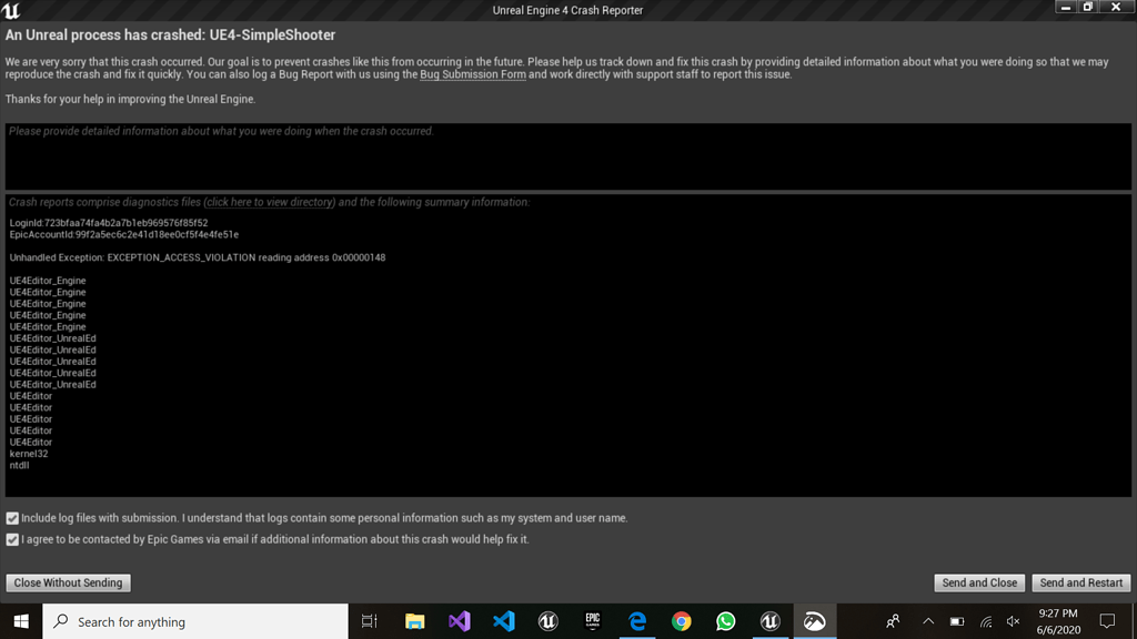 Crash occurs everytime I hit play - Ask - GameDev.tv