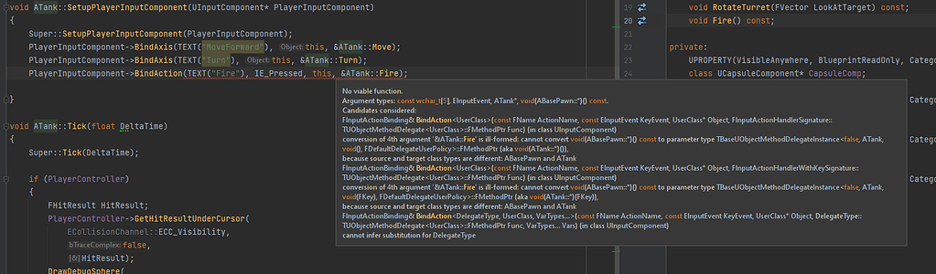 Adding const to Fire() function produces error - Ask - GameDev.tv