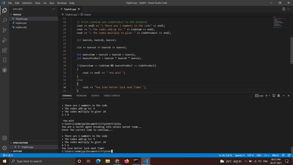Triplex showcase so far - if else statements - Show - GameDev.tv
