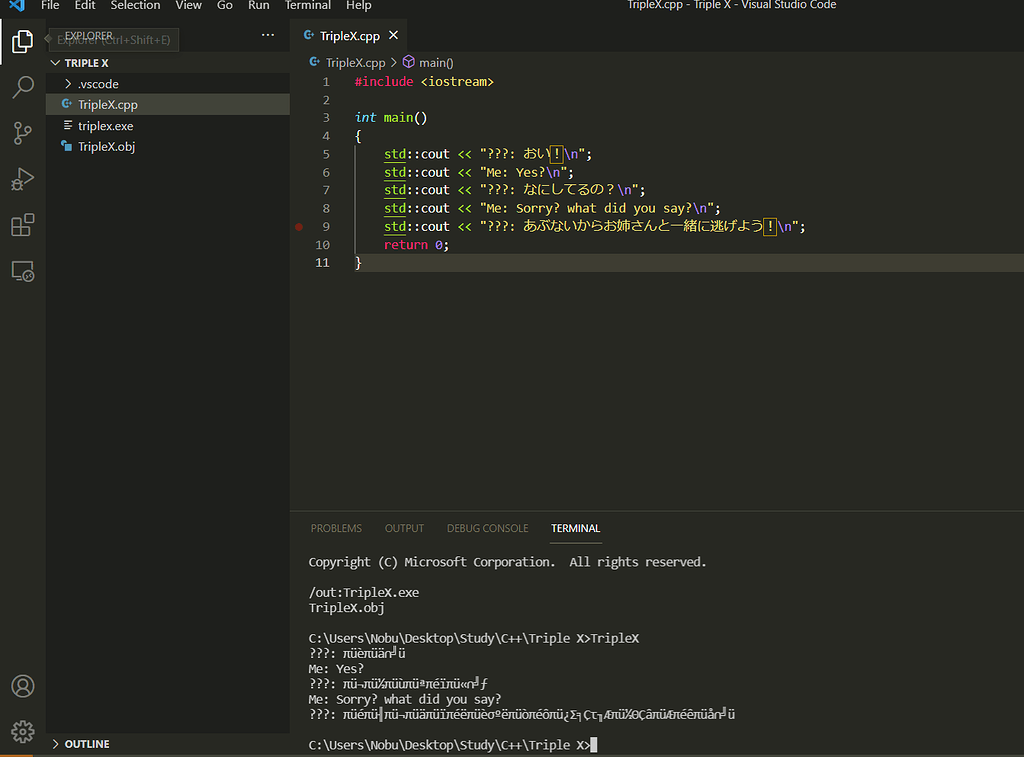 Display Japanese Characters as output - Ask - GameDev.tv