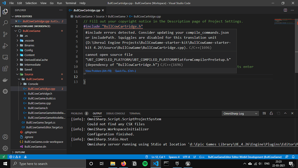 VS Code Squiggles error - Ask - GameDev.tv