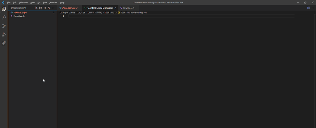 Unreal Compile output log takes me to ToonTanks.Code-workspace - Ask - GameDev.tv