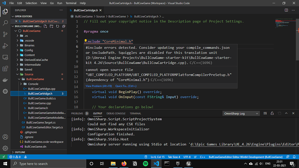 VS Code Squiggles error - Ask - GameDev.tv
