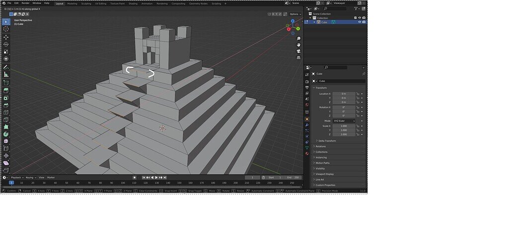 Pyramid - Problem with selecting Edges and making a ramp - Ask - GameDev.tv