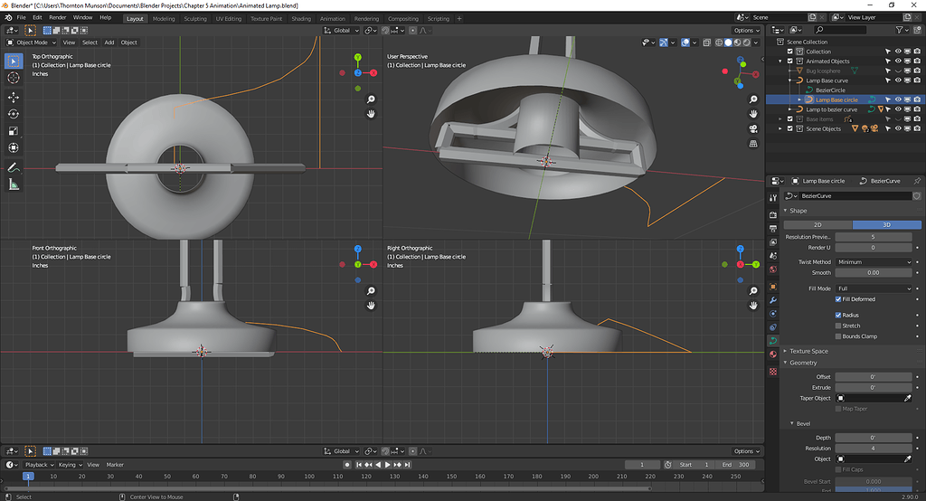 Lamp Base using Bezier Curves - Show - GameDev.tv