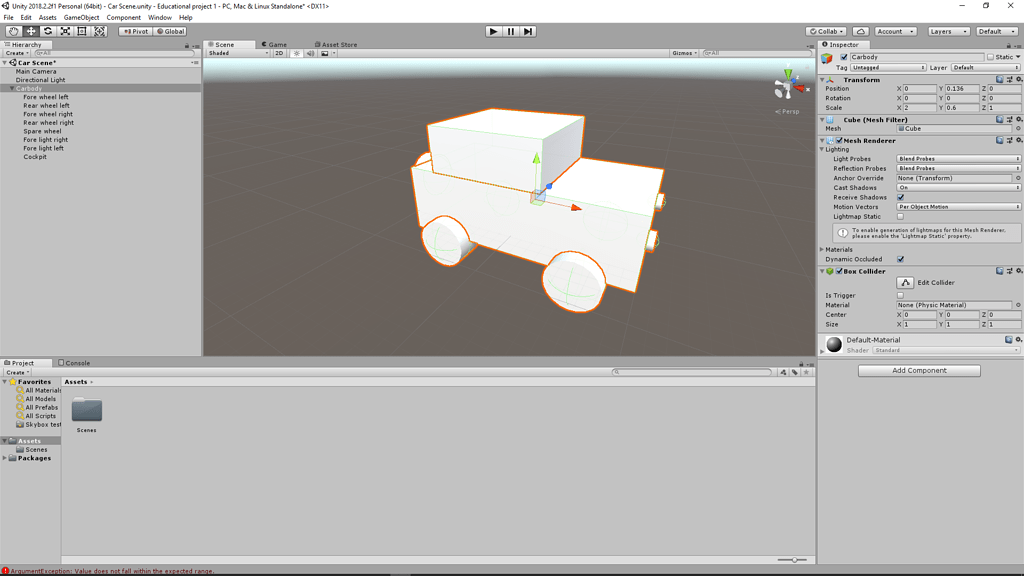 Car from primitives - Talk - GameDev.tv