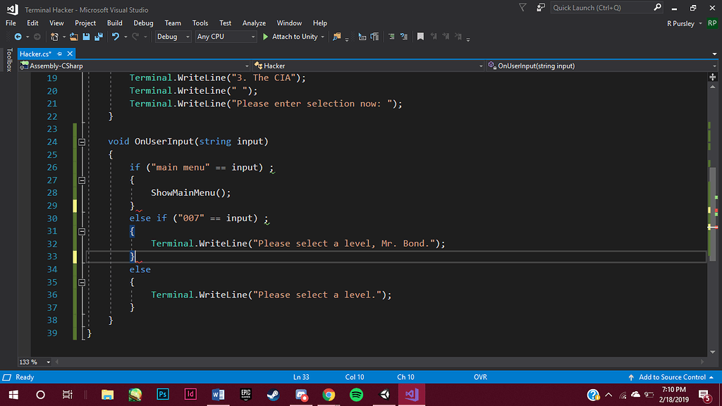 Terminal Hacker Error -- Resolved - Ask - GameDev.tv