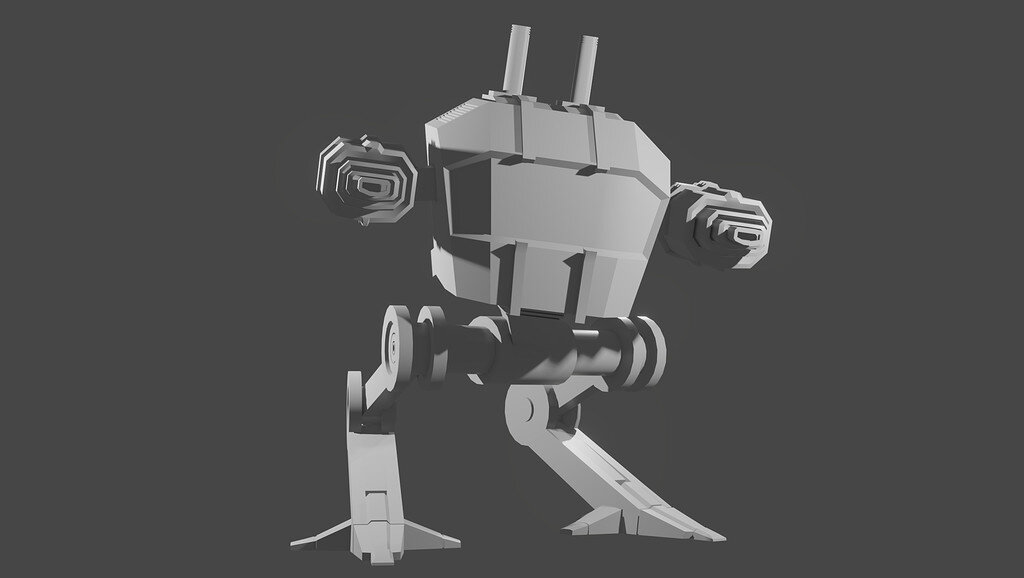 Blender character creator: Mech pose (single mesh object) - Show ...
