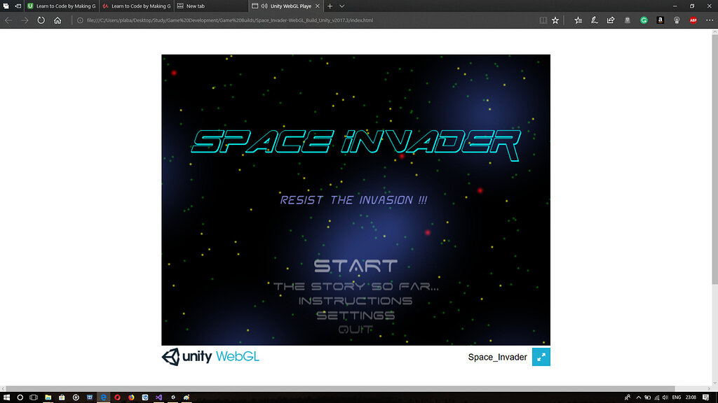 My game based on Laser Defender - Space Invader - Show - GameDev.tv