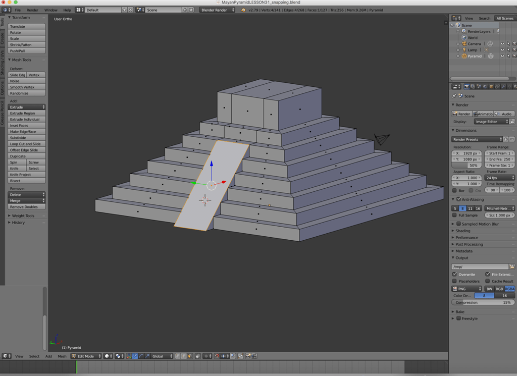Pyramid with ramp (lesson 31, snapping) - Talk - GameDev.tv