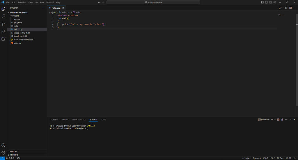 No Output "Your First Program" - Ask - GameDev.tv