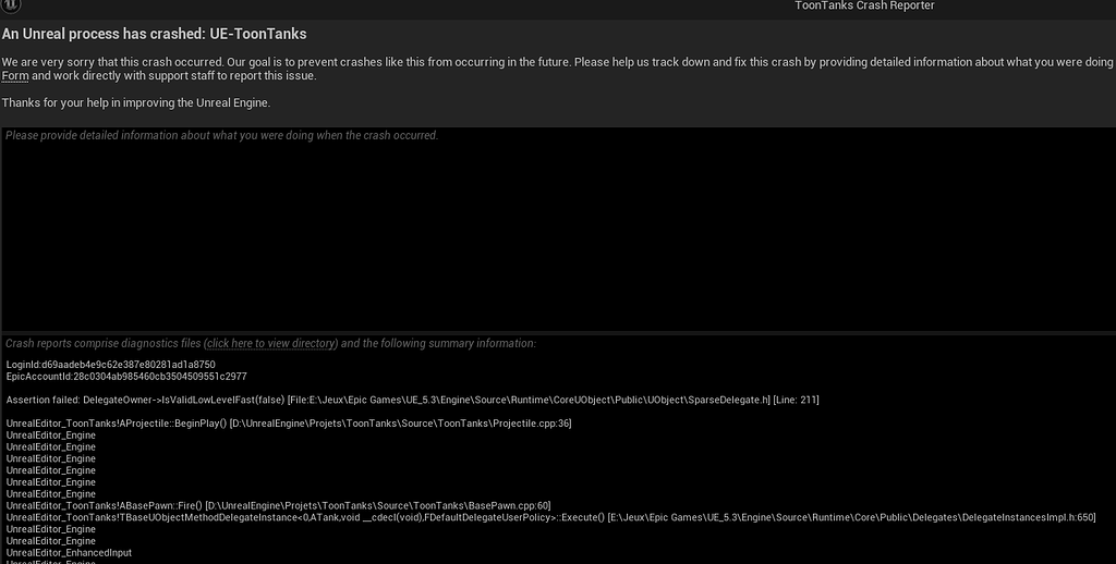 [SOLVED BY MYSELF] Assertion failed: DelegateOwner->IsValidLowLevelFast(false) - Ask - GameDev.tv