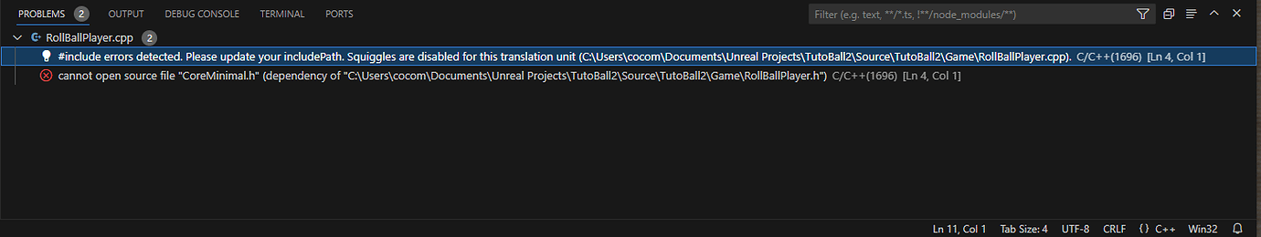 UE5: fatal error: CoreMinimal.h: No such file or directory - Ask - GameDev.tv