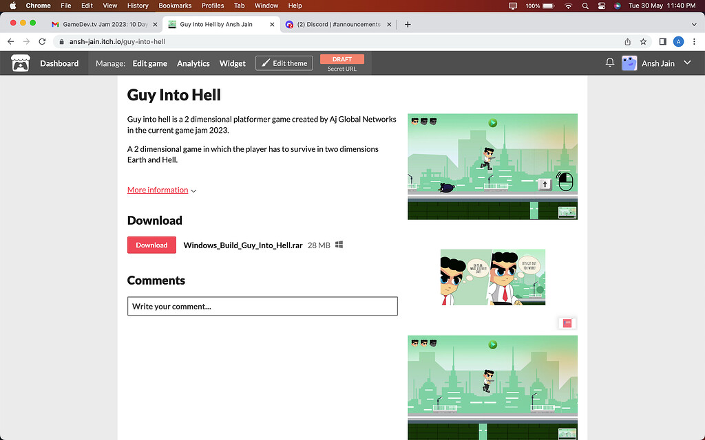 Is my game uploaded on the game jam - Ask - GameDev.tv