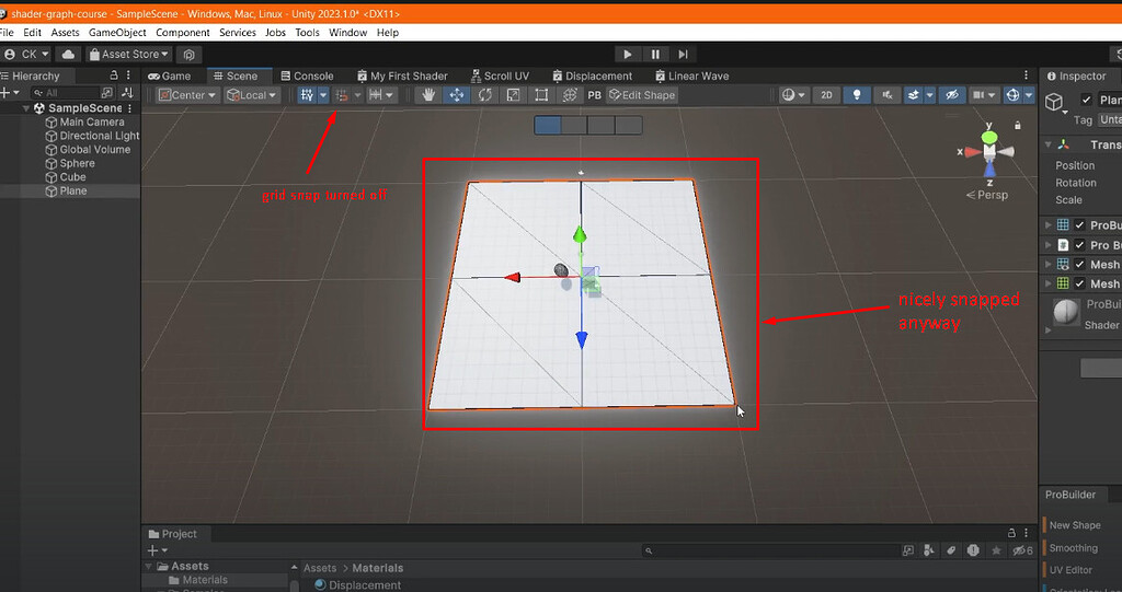 Grid snapping - Linear Waves course - Ask - GameDev.tv