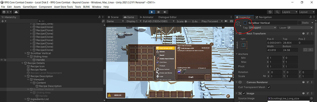 Scrollbar Issues - Ask - GameDev.tv