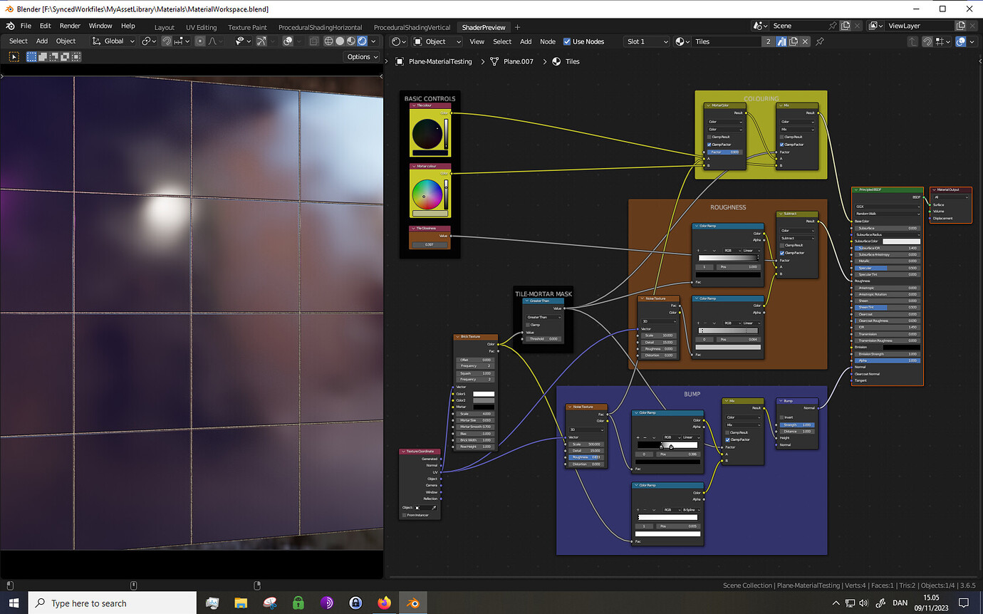 Blender Material Nodes: My Tiles Shader - Show - GameDev.tv