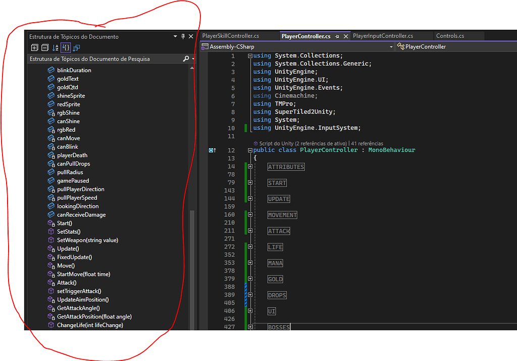 Extension to display #regions in the Research Document Outline in Visual Studio? - Ask - GameDev.tv