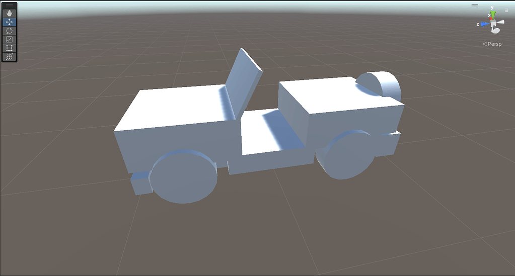 Jeep using basic shapes (Also you can press F2 to rename selected objects) - Show - GameDev.tv