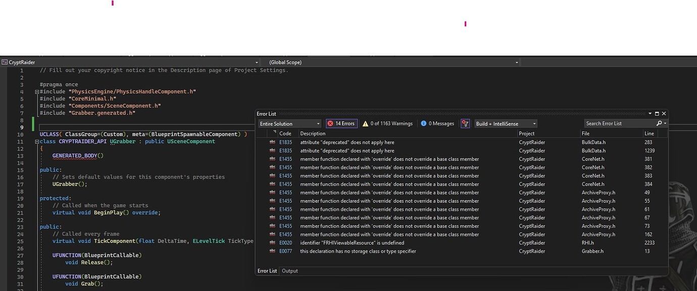 GENERATED_BODY() issue - Ask - GameDev.tv