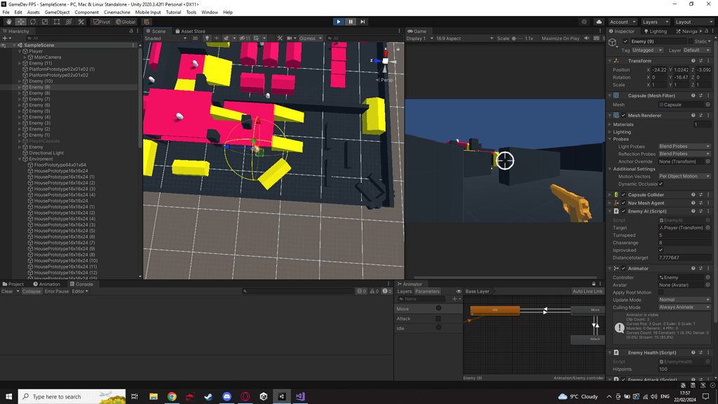 (fps) enemy chases player outside of range - Ask - GameDev.tv