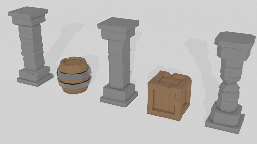 Dungeon Props are getting some colors - Show - GameDev.tv