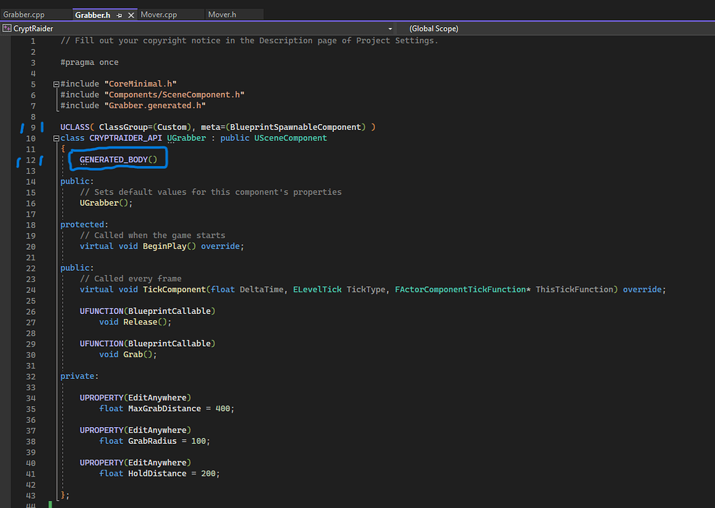 GENERATED_BODY() issue - Ask - GameDev.tv