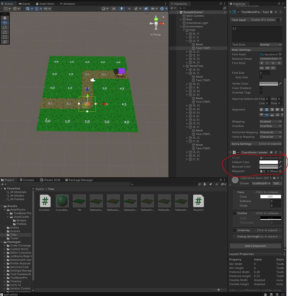 Issue updating SerializedField color variable of tile labels - Ask - GameDev.tv