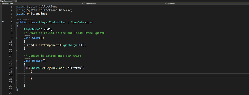 "The name 'rb2d' does not exist in the current context" - Ask - GameDev.tv