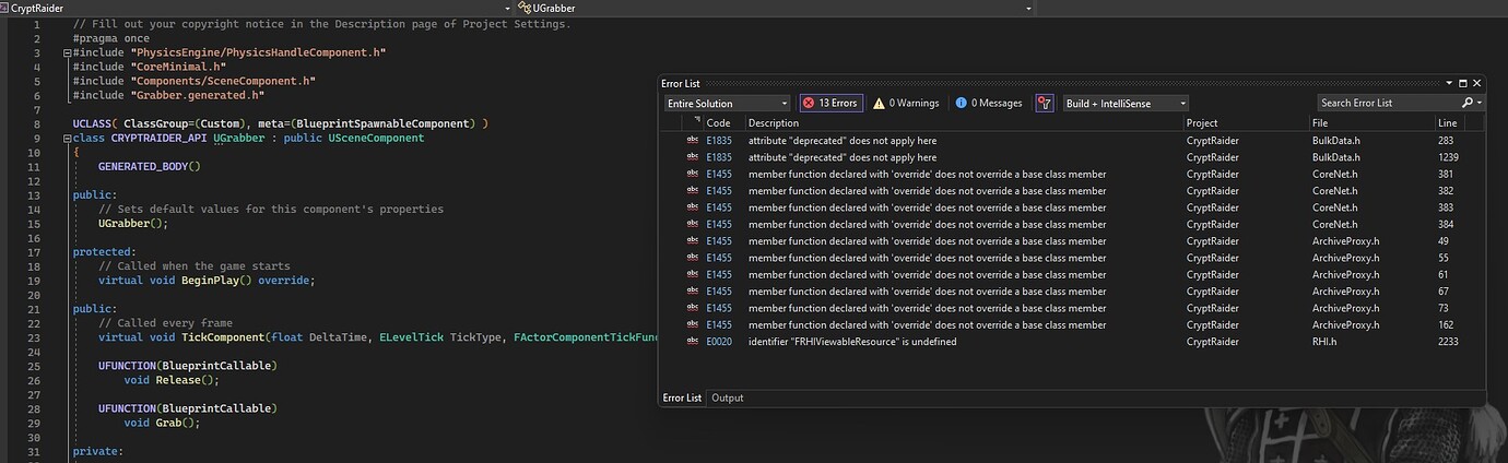 GENERATED_BODY() issue - Ask - GameDev.tv