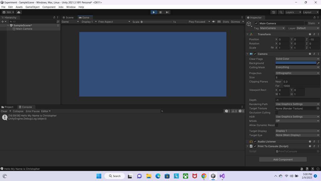 Hello (Print to Console) - Show - GameDev.tv