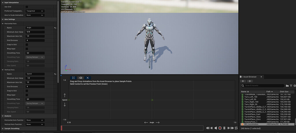 Blend Space Animation normalises angles to absolute values of 1 - Ask - GameDev.tv