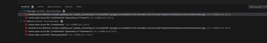 Every time I create new C++ class, VSC have problems with all include paths - Ask - GameDev.tv