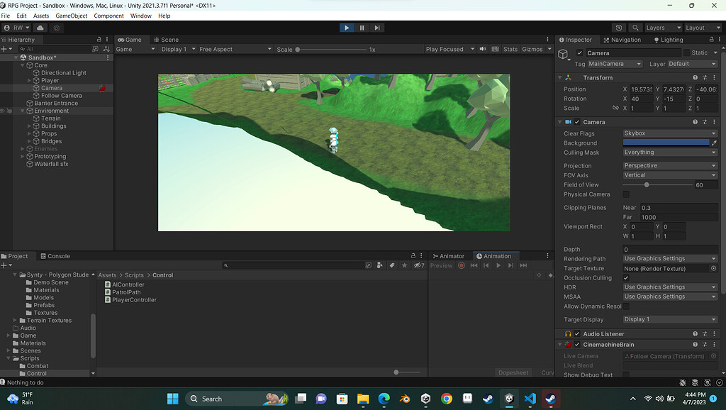 How can I prevent my camera from clipping into the terrain in my RPG project? - Ask - GameDev.tv