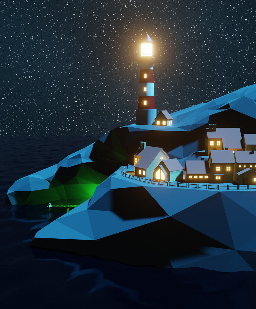 Low Poly Lighthouse - Learn 3D Modelling for Beginners - Show - GameDev.tv