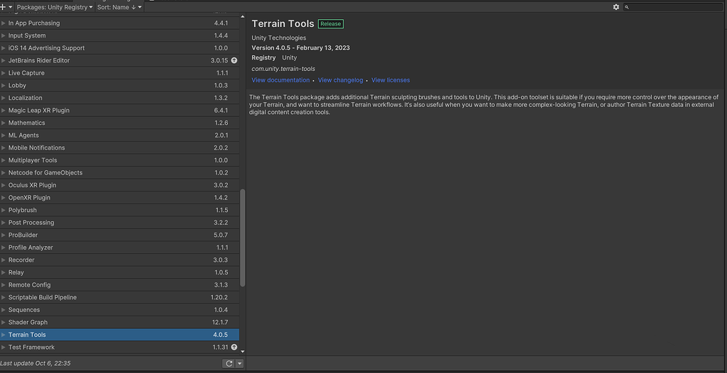 Cant install terrain tools - Ask - GameDev.tv