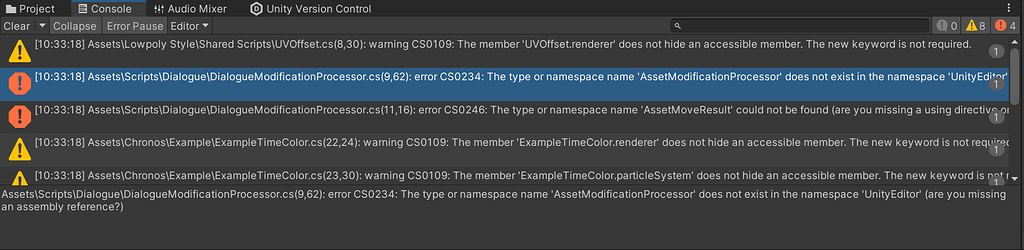 Build Error in DialogueModificationProcessor - Ask - GameDev.tv