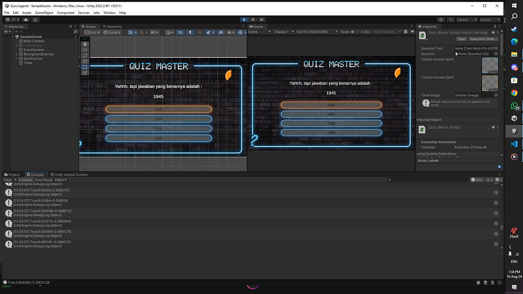 Cannot tap the button, button error - Ask - GameDev.tv