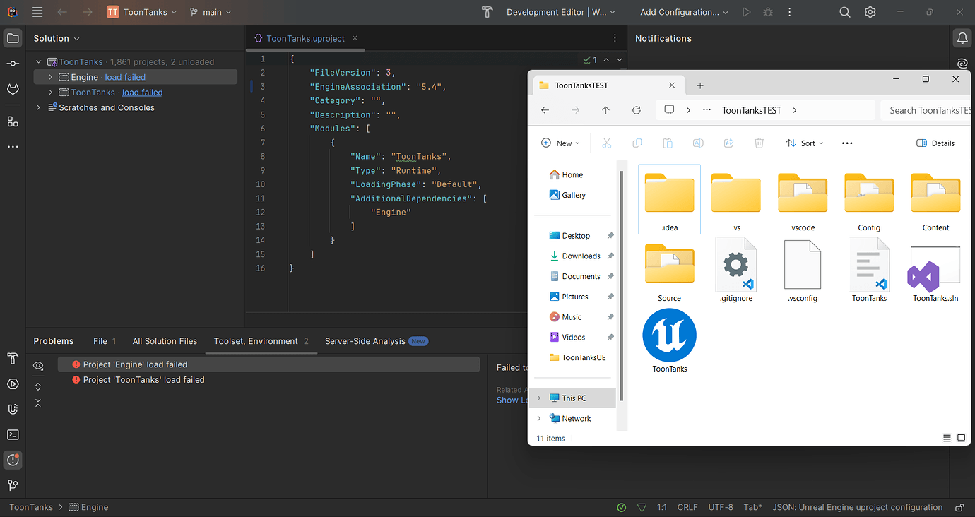 Engine and proyect load failed with Rider or Visual Studio - Ask ...