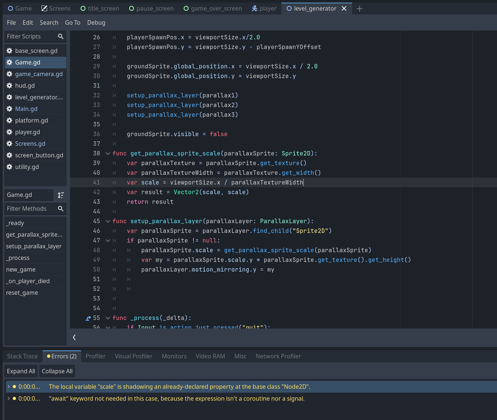 Game breaks after setting up the GameOverRetry button action - Ask ...