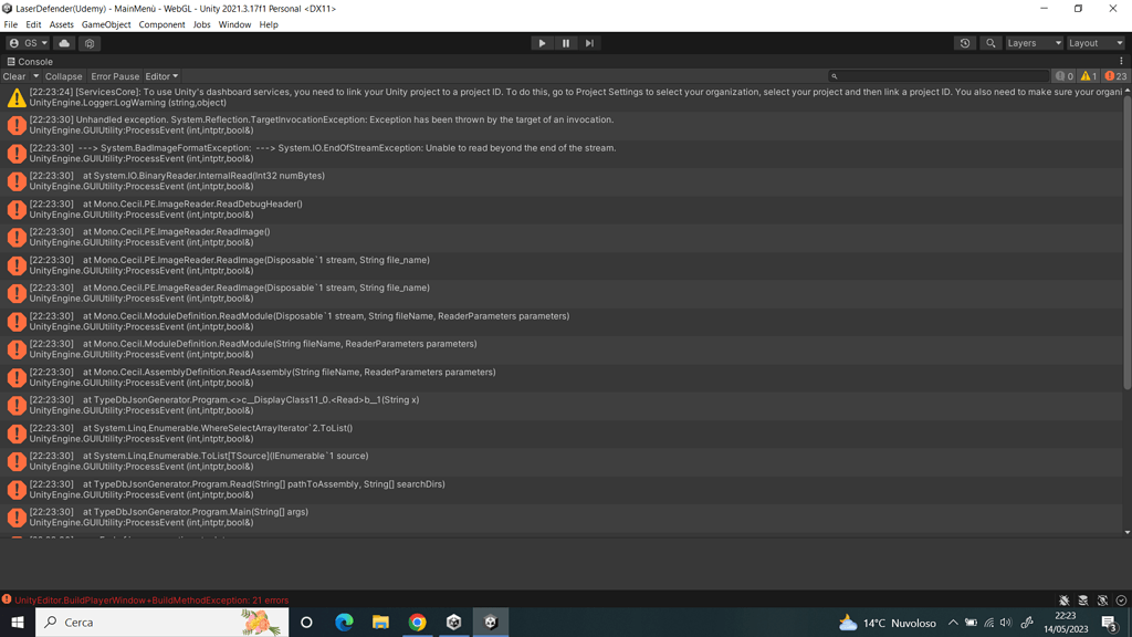 Can't build for 2nd time - Ask - GameDev.tv
