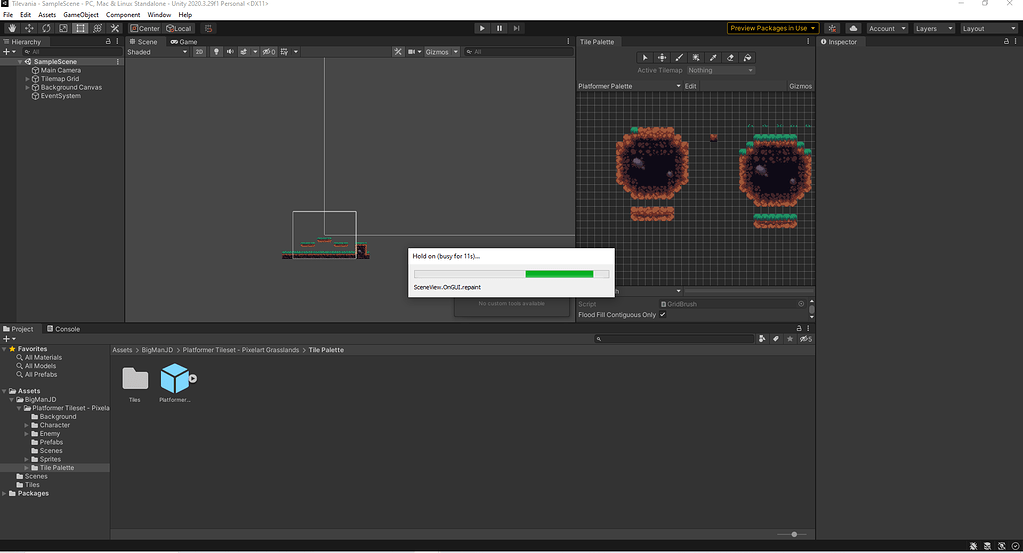 Unity crashed when I install Preview Version of 2D Tilemap Extras - Ask - GameDev.tv