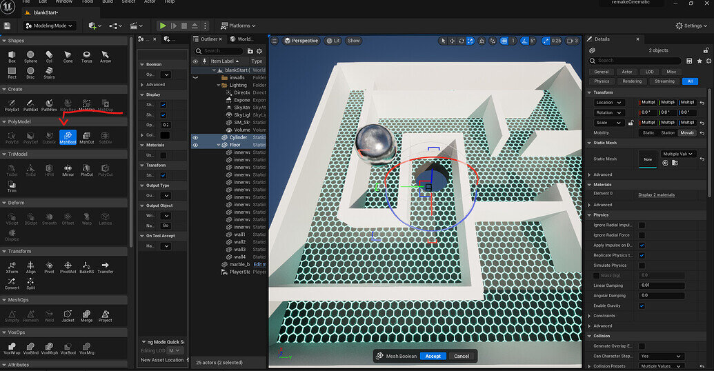 UE5 Mesh Boolean Tool instead of BSP - Talk - GameDev.tv