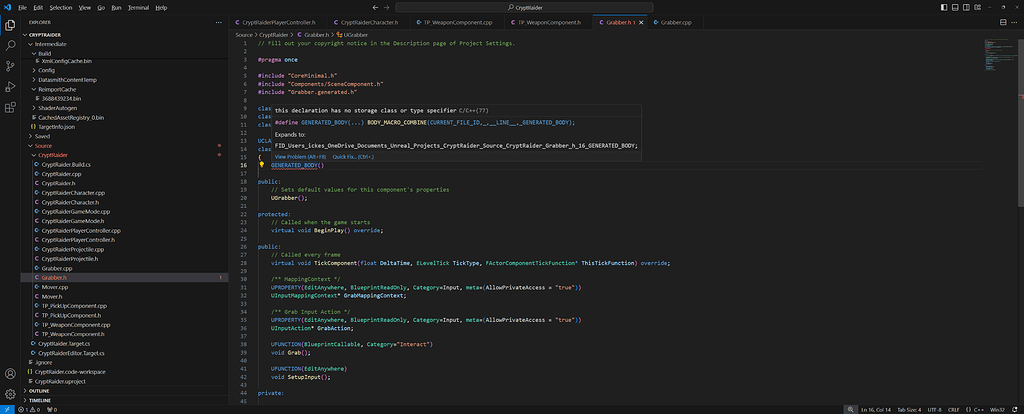 Forward Declarations causing GENERATE_BODY to error - Ask - GameDev.tv