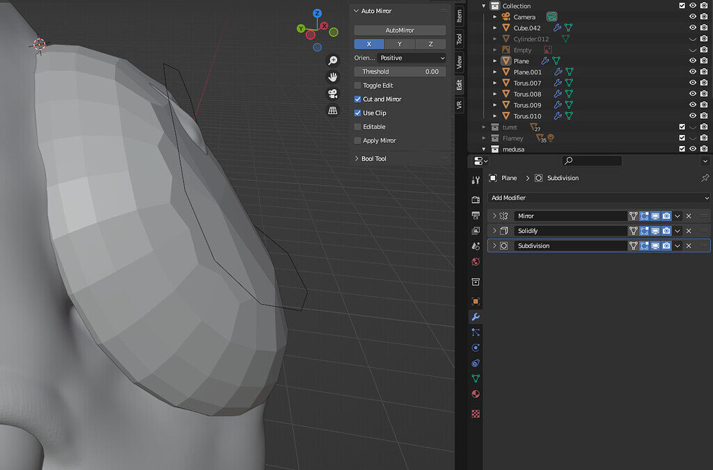 I get a strange artifact when subdividing this plane - Ask - GameDev.tv