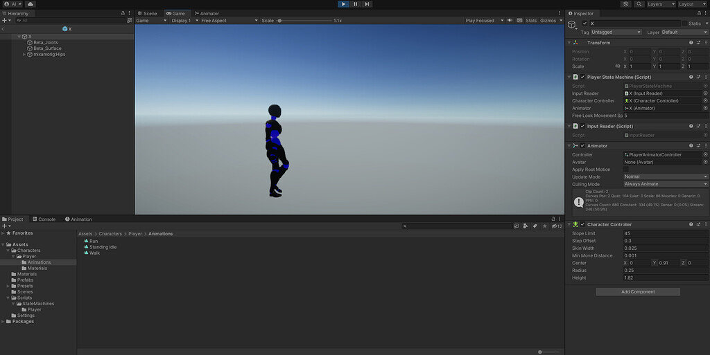 Character animation not working - Ask - GameDev.tv